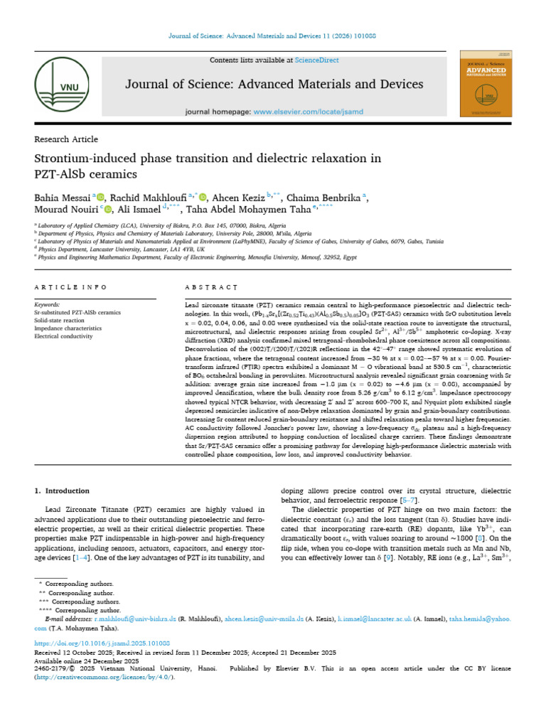 Strontium-Induced Phase Transition and Dielectric Relaxation in PZT ...