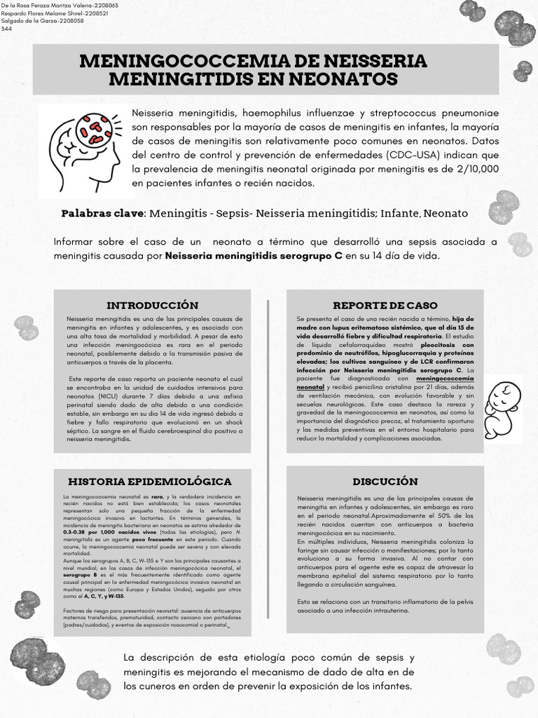 Meningococcemia neonatal por Neisseria meningitidis | PDF | Meningitis ...