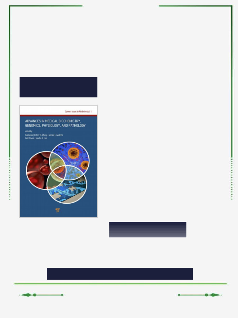 Advances in Medical Biochemistry Genomics Physiology and Pathology 1st ...