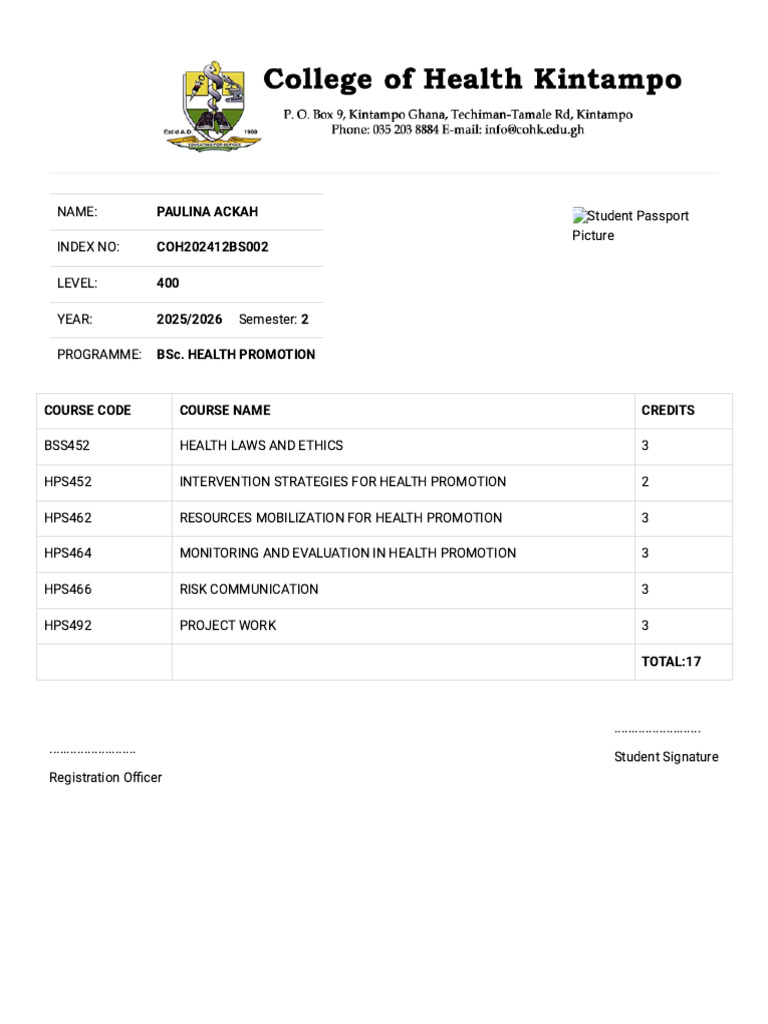 Cohk - Edu.gh Portal Print Registration | PDF