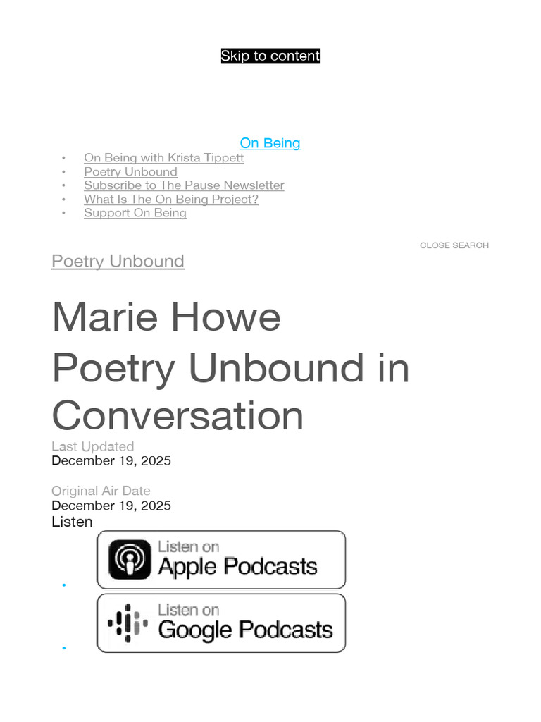 Marie Howe: Poetry and Presence | PDF | Mary Magdalene