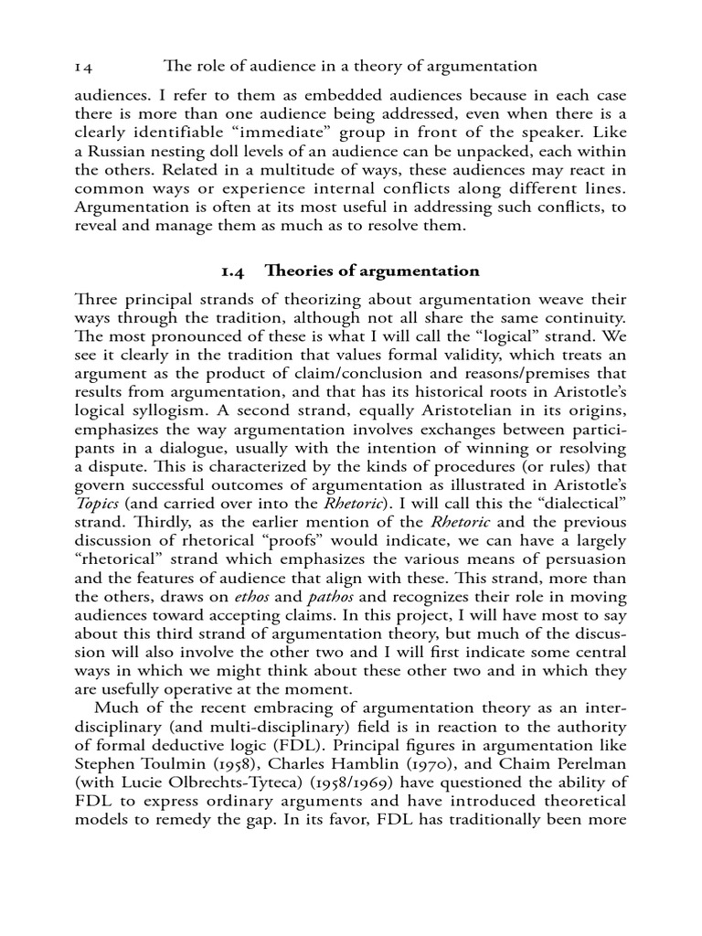 Understanding Audience in Argumentation | PDF | Argument | Rhetoric