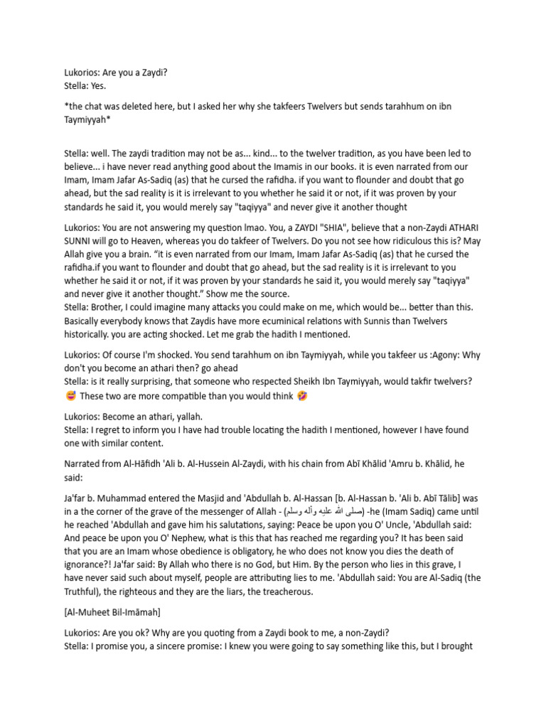 Zaydi vs. Twelver Beliefs Debate | PDF | Abrahamic Religions | Monotheism