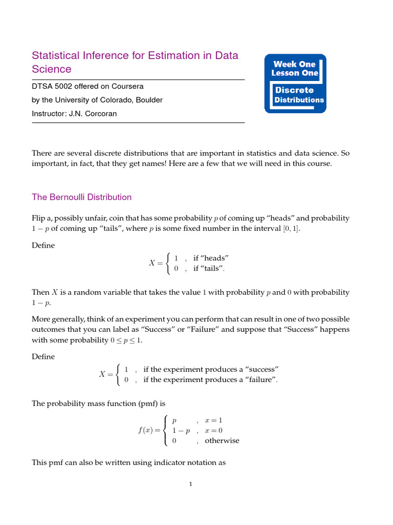 Important Discrete Distributions (1) | PDF | Probability Distribution ...