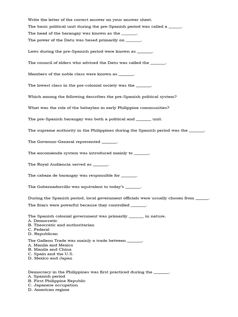 Pre-Spanish and Spanish Political Systems | PDF | American Government ...