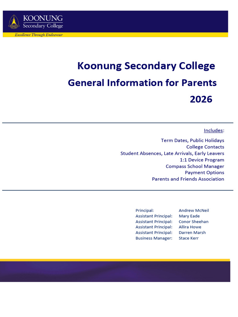 General Information Booklet For Parents | PDF