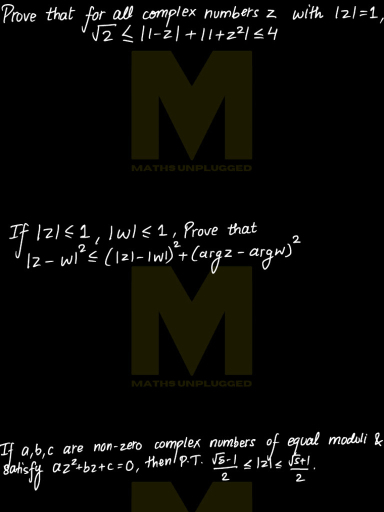 Complex Number Theorems and Proofs | PDF | Complex Number | Complex ...