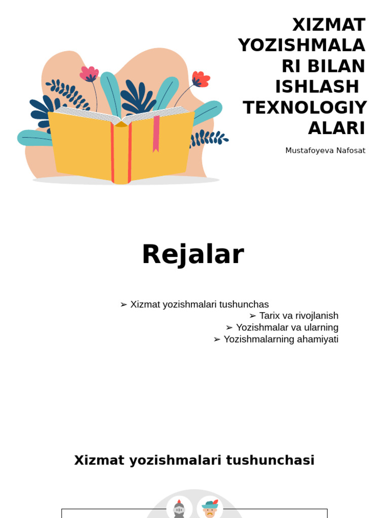 Xizmat Yozishmalari Bilan Ishlash Texnologiyalari | PDF