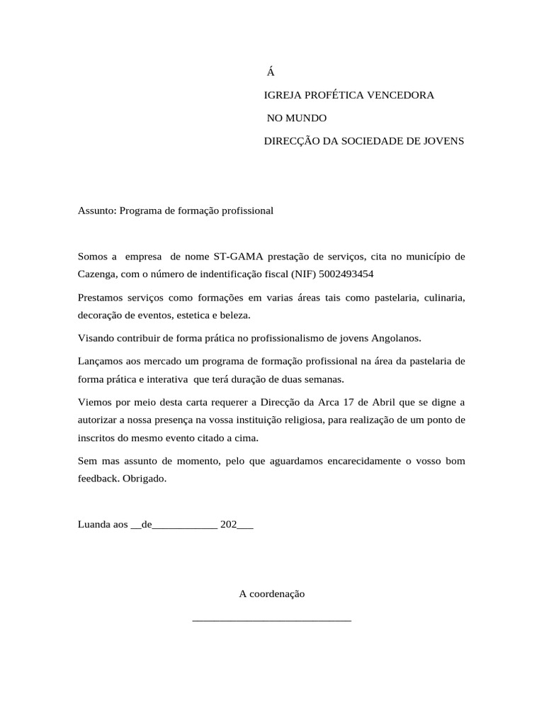 Carta Para 17 de Abril | PDF
