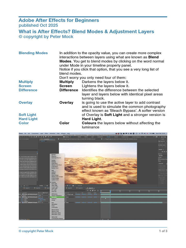 Blend Modes and Adjustment Layers in After Effects | PDF | Graphics ...