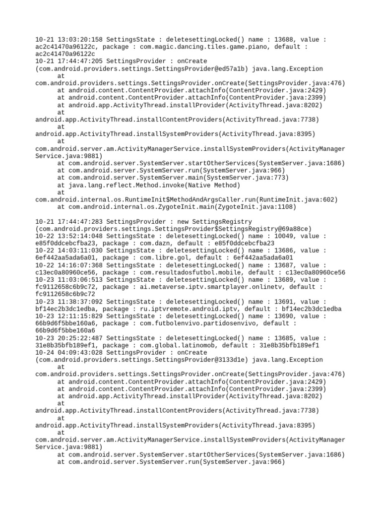 Settings Provider | PDF | Java (Programming Language) | Programming Paradigms