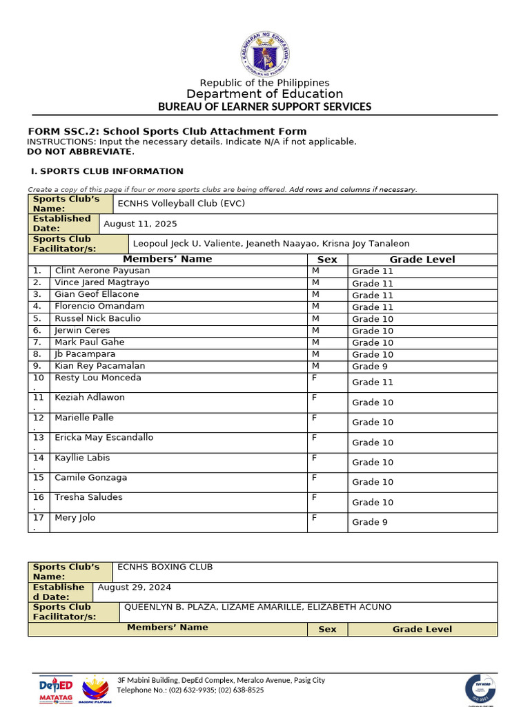CO-UPDATED-FORM-SSC.2-School-Sports-Club-Attachment-Form-ssd | PDF