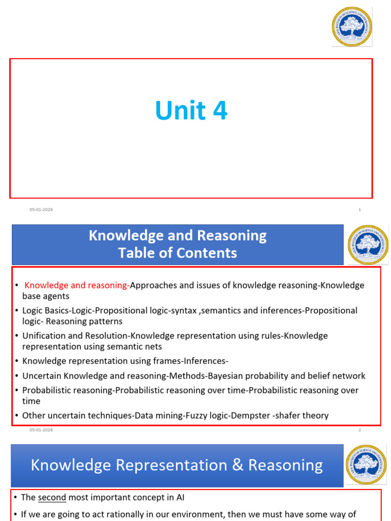 Artificial Intelligence Knowledge and Reasoning | PDF | Logic | First ...