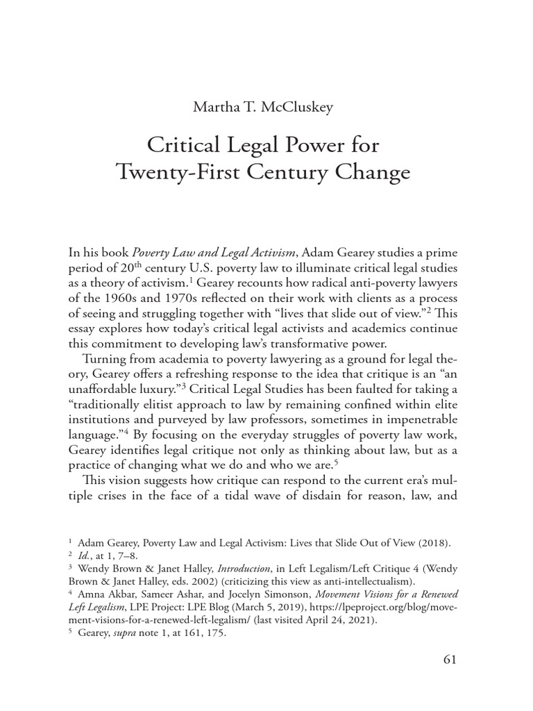 Critical Legal Power for Twenty First Ce | PDF | Neoliberalism | Liberalism