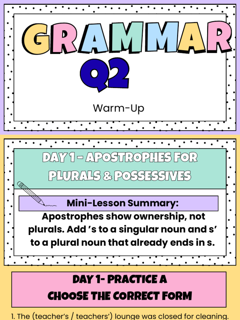 Apostrophes, Agreement, and Capitalization Guide | PDF | Plural ...