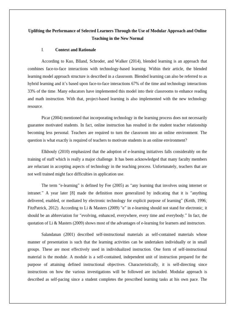 ACTION RESEARCH -Uplifting the Performance of Selected Learners Through ...