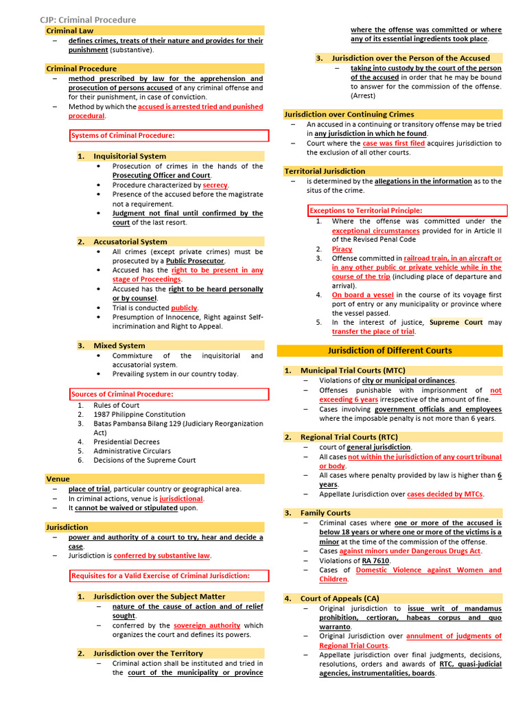 CJP Criminal Procedure | PDF | Plea | Arrest
