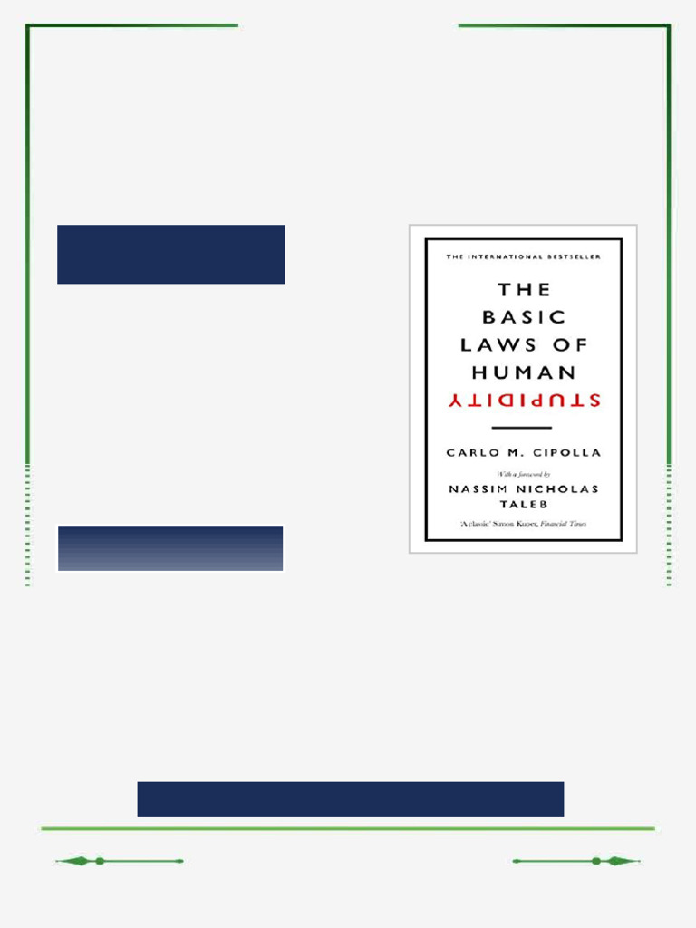 The Basic Laws of Human Stupidity The International Bestseller Carlo M ...