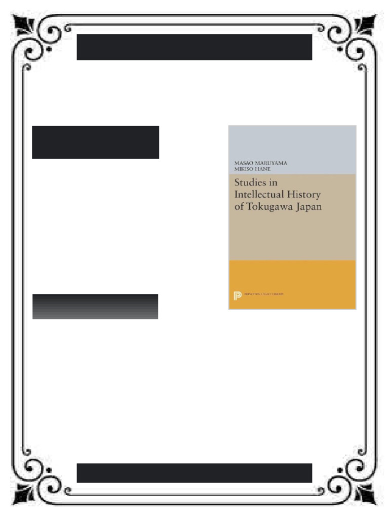Studies in Intellectual History of Tokugawa Japan Masao Maruyama eBook ...