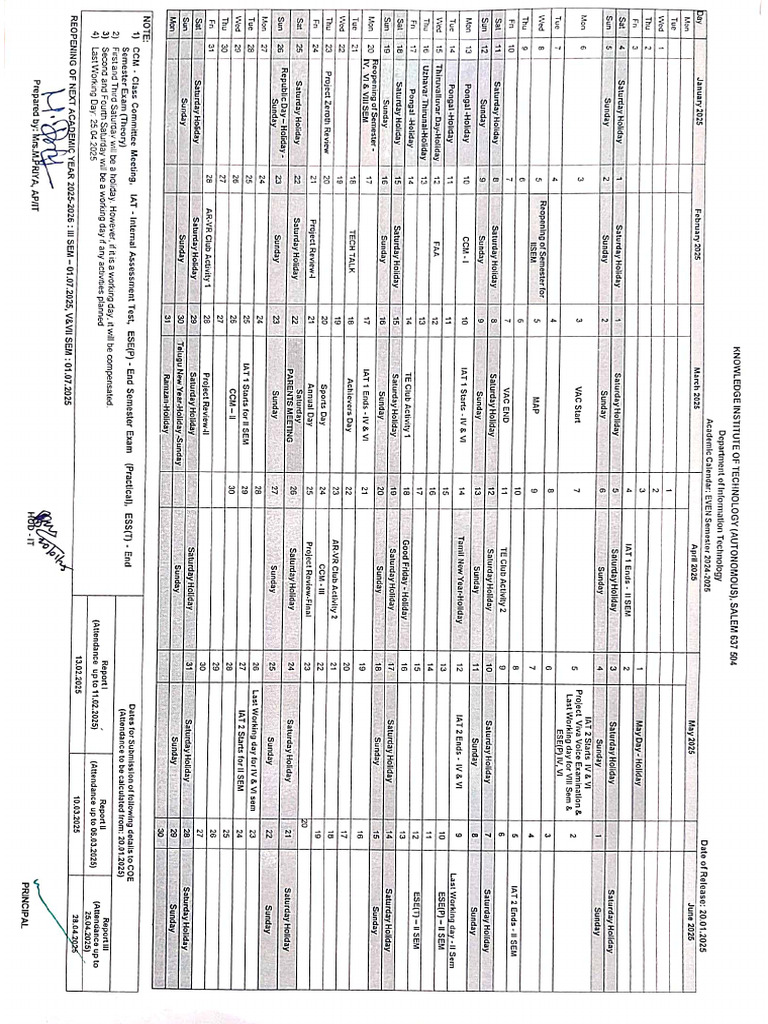 Academic Calendar | PDF