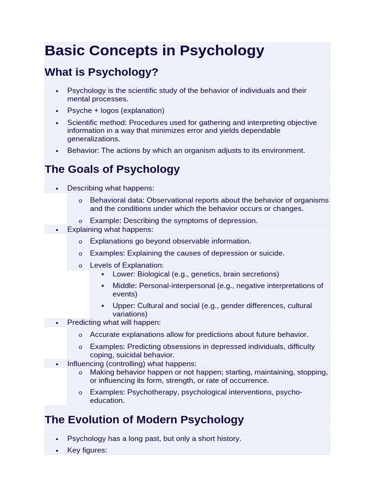 Basic Concepts in Psychology | PDF | Neuron | Nervous System