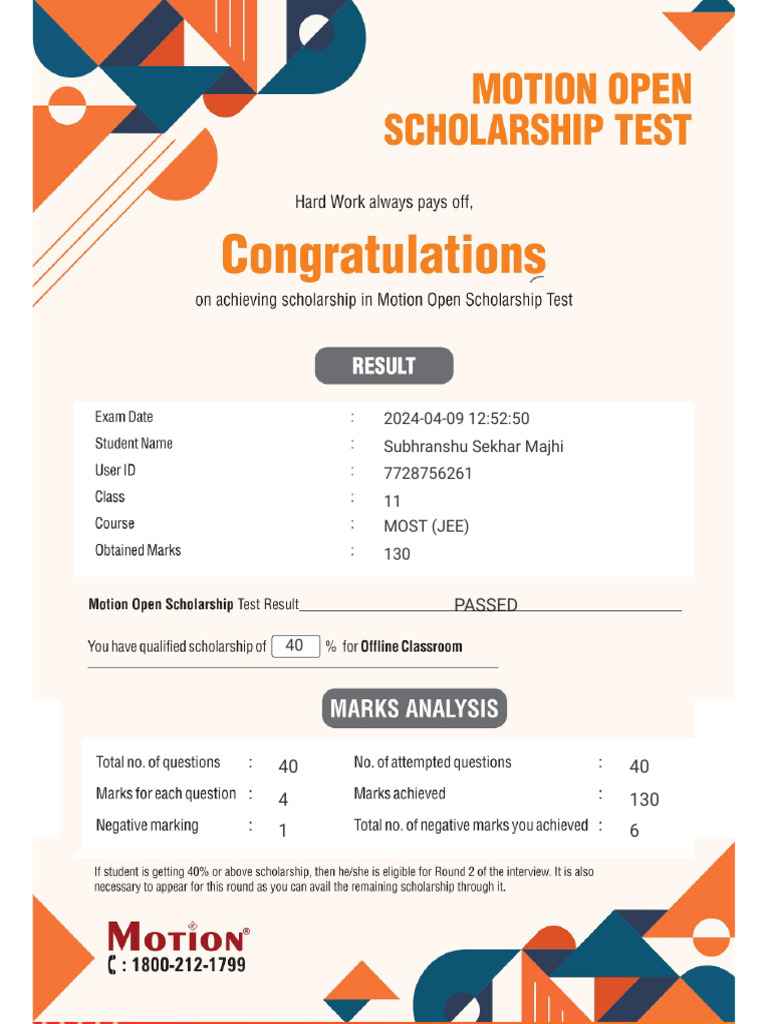 Motion Scholarship | PDF