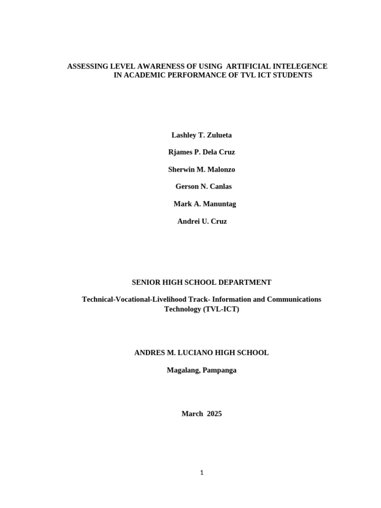 Group 2 Research Paper Chapter 1 to 3 1 Edited | PDF | Artificial Intelligence | Intelligence ...