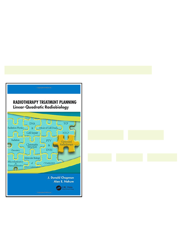Radiotherapy Treatment Planning Linear Quadratic Radiobiology 1st ...