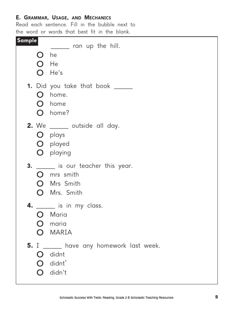 2nd Grade Reading Workbook PDF Pages 2 | PDF | Frog