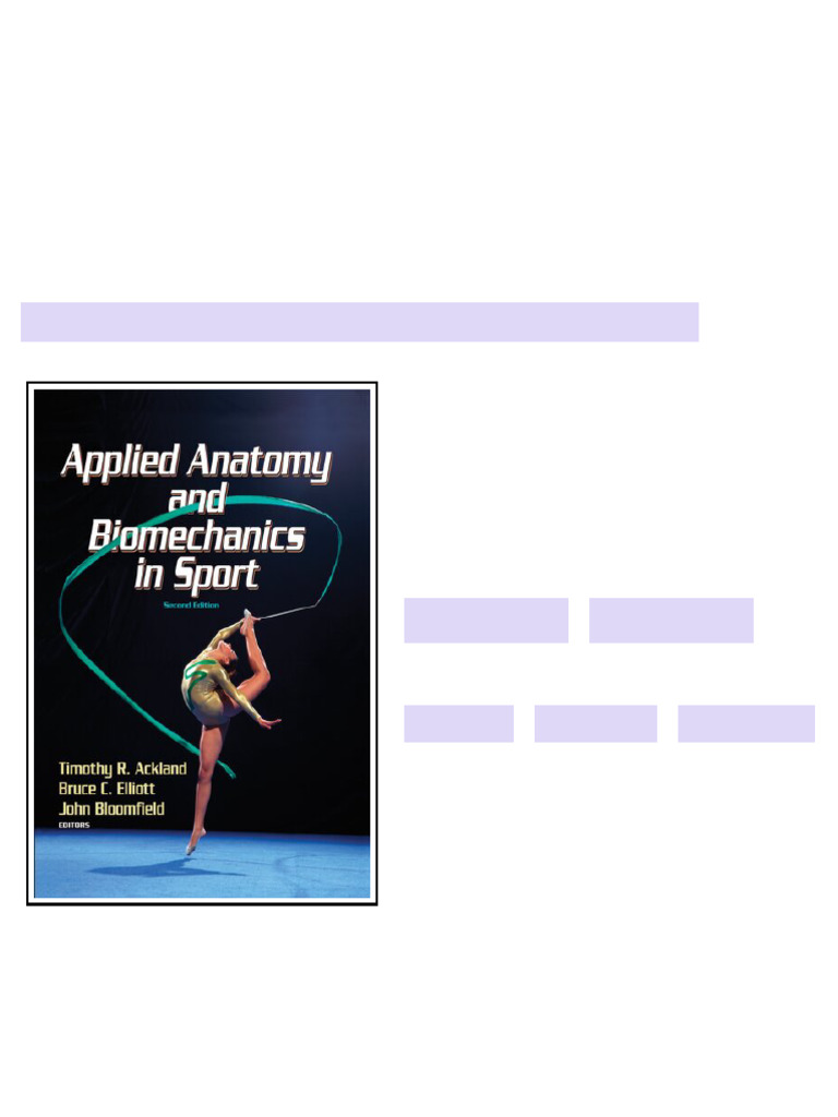 Applied Anatomy and Biomechanics in Sport 2nd Edition Timothy R. Ackland - ebook and textbook ...