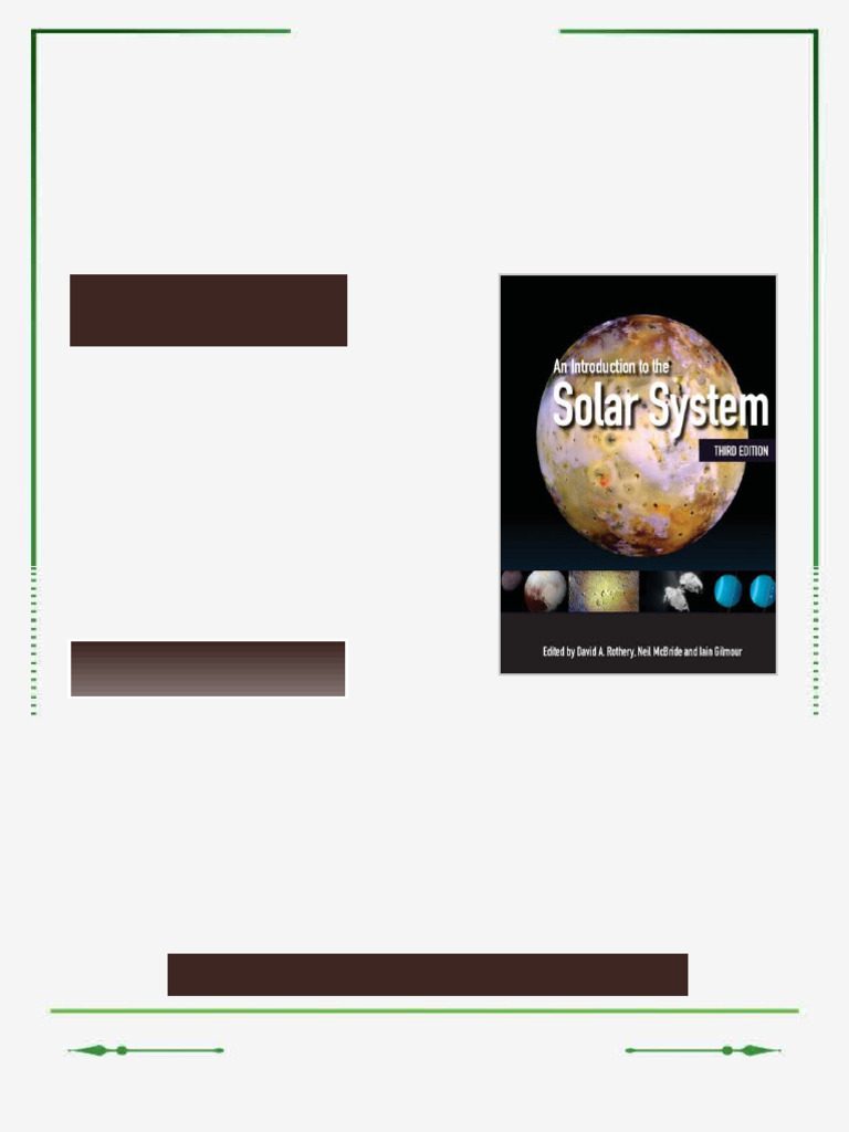 An Introduction to the Solar System 3rd Edition David A. Rothery ...