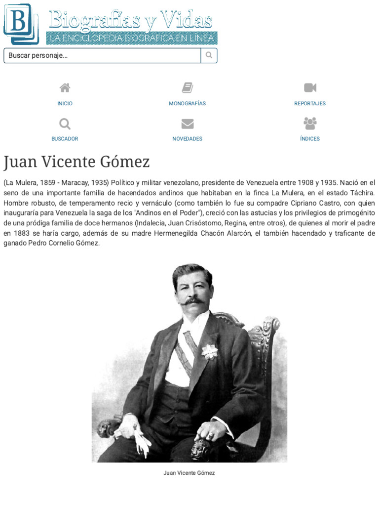 Juan Vicente Gómez: Dictador de Venezuela | PDF | Venezuela