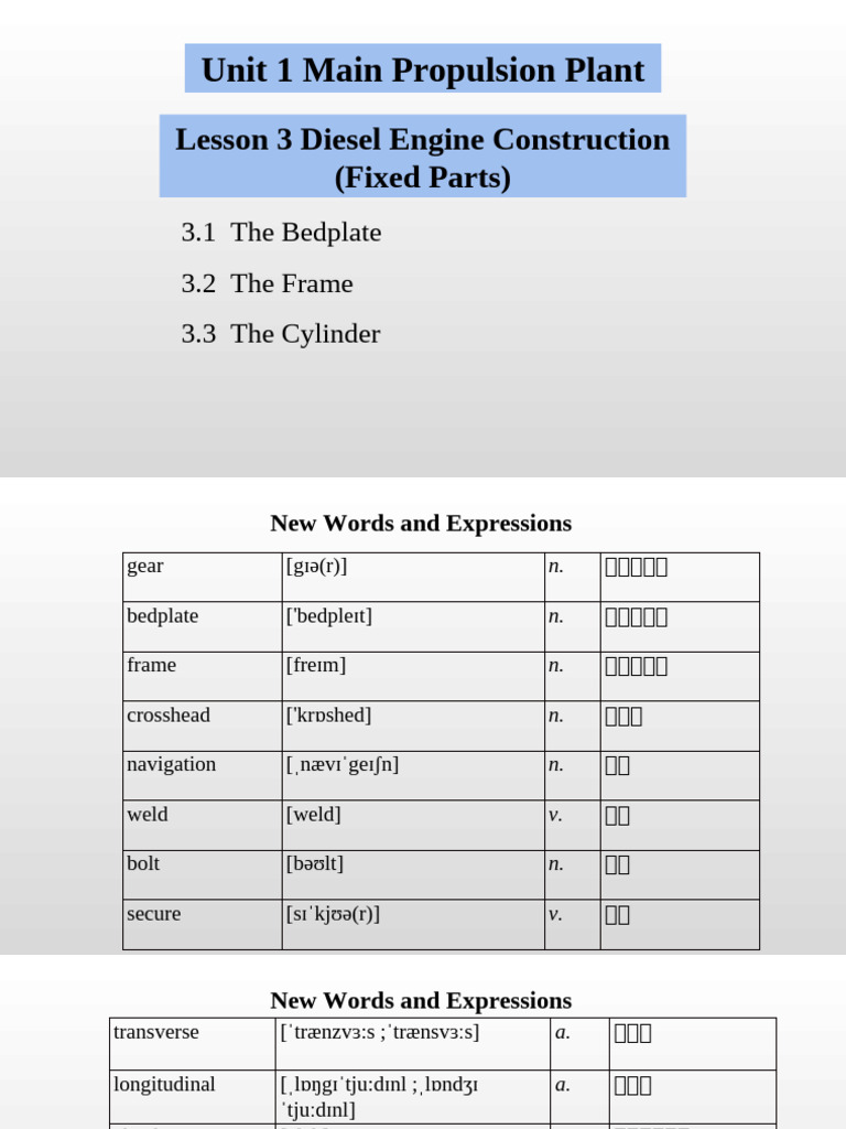 Diesel Engine Fixed Parts Overview | PDF