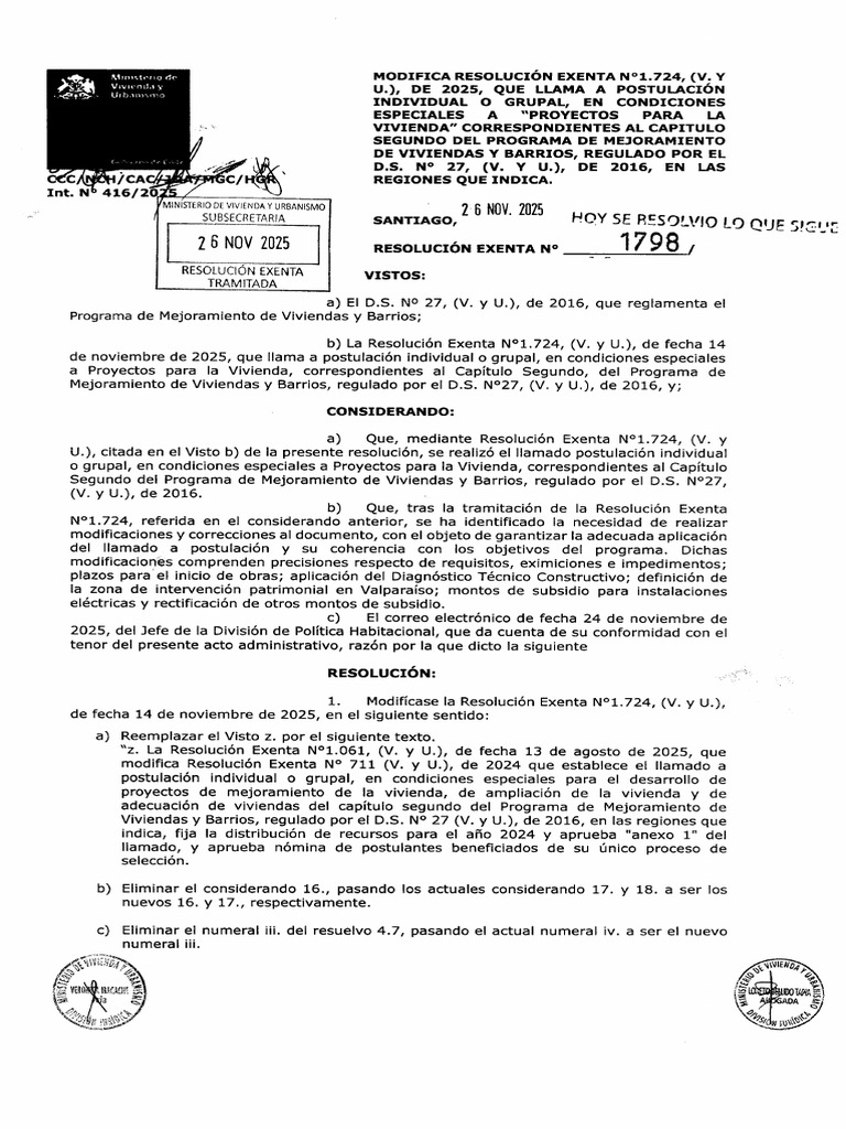 Res Ex N°1798 - 26.11.2025 - Mod Llam Cap2 - PDF | PDF