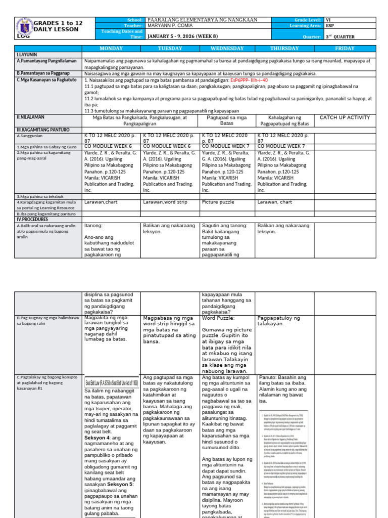 DLL - Esp 6 - Q3 - W8 | PDF