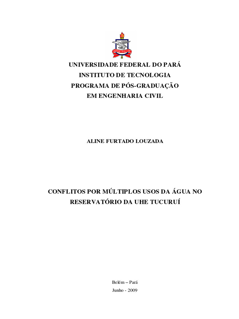 Conflitos Hídricos na UHE Tucuruí | PDF | Hidroeletricidade | Ecossistema