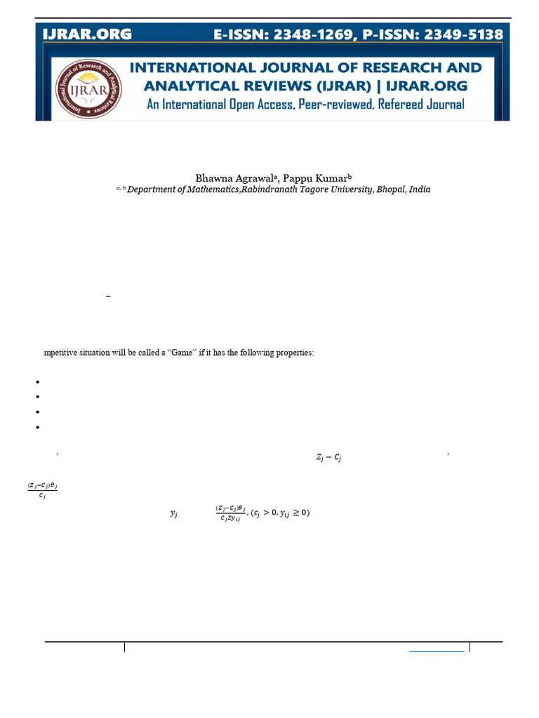 Game Theory LPP Method | PDF | Linear Programming | Matrix (Mathematics)