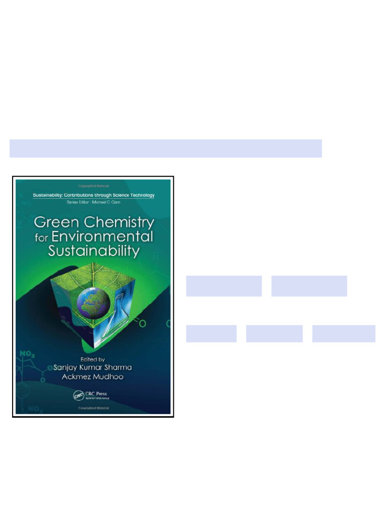 Green chemistry for environmental sustainability 1st Edition Sanjay K ...
