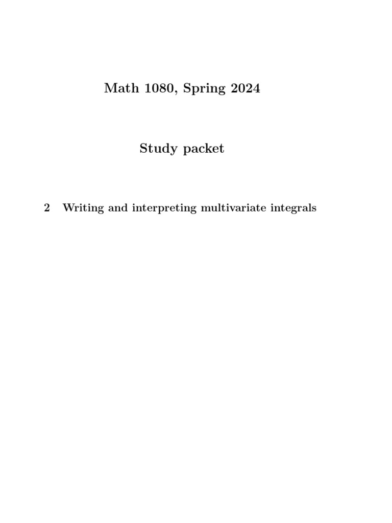 Multivariate Integral Study Guide | PDF | Integral | Mathematical Relations