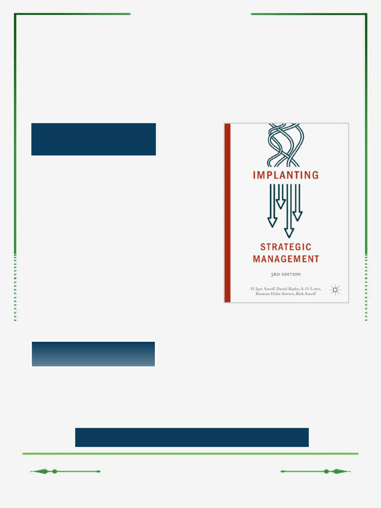 Implanting Strategic Management 3rd edition by Igor Ansoff, Daniel ...