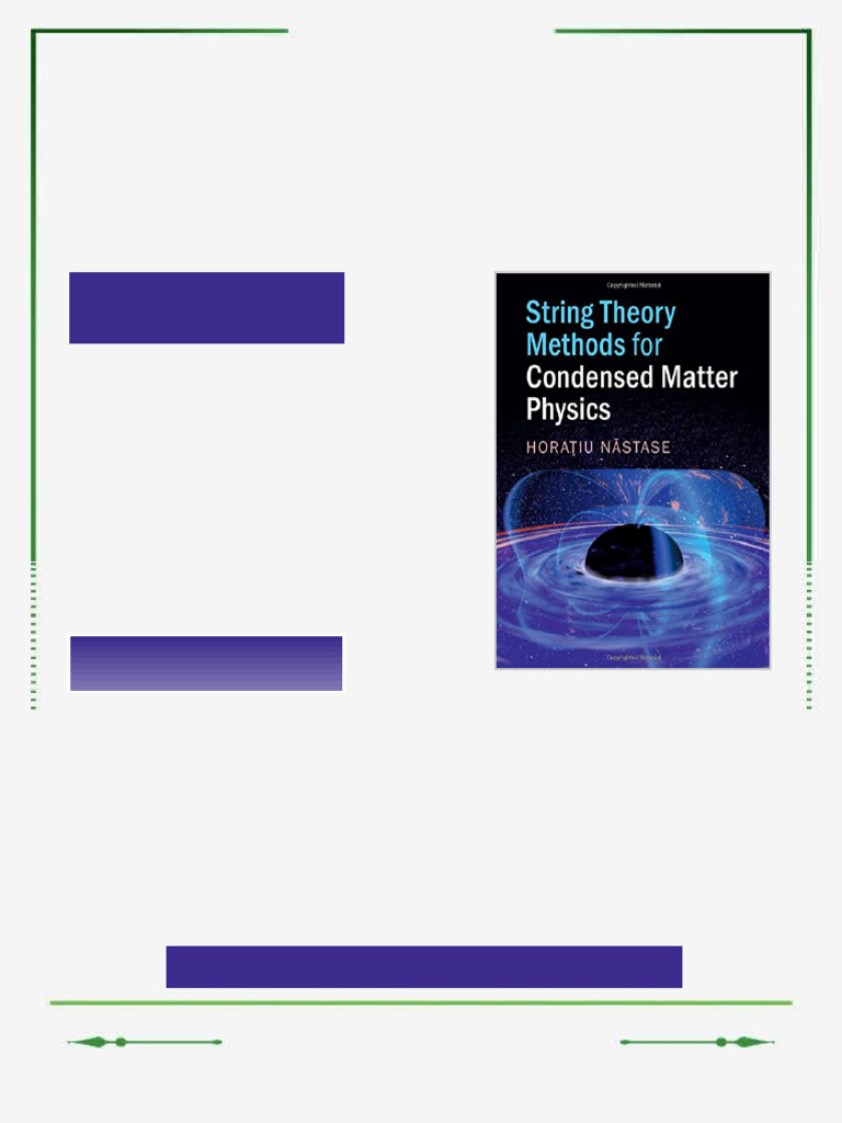 String Theory Methods for Condensed Matter Physics 1st Edition Horatiu ...