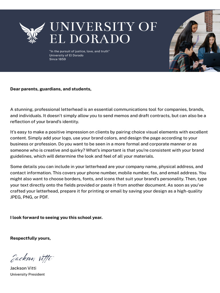 Professional Letterhead in Dark Blue Grey Black Traditional Corporate ...