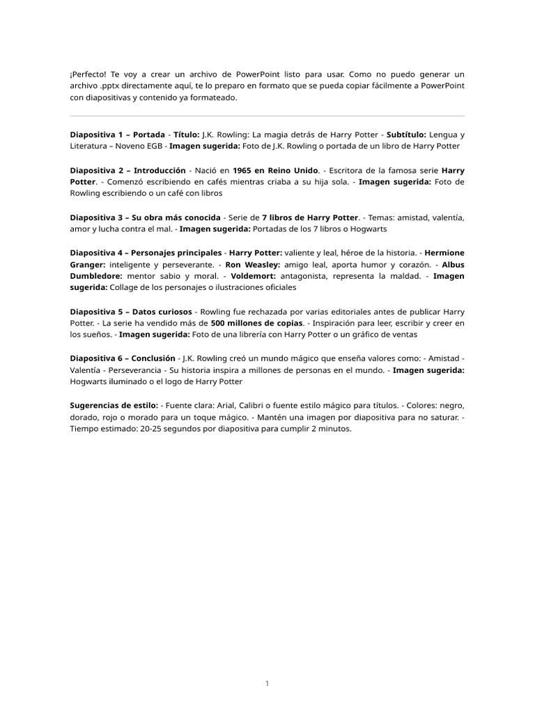 Jk Rowling Powerpoint | PDF
