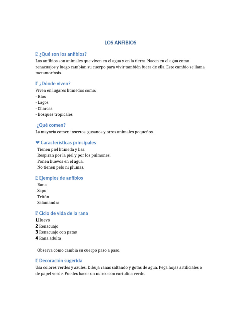 Cartel Anfibios Primaria | PDF