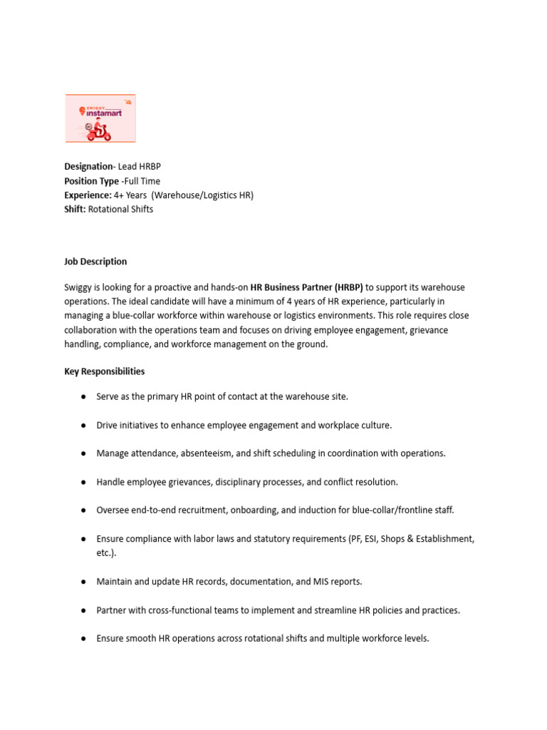 Lead Hrbp (Wh Jd) (1) (1) (1) | PDF