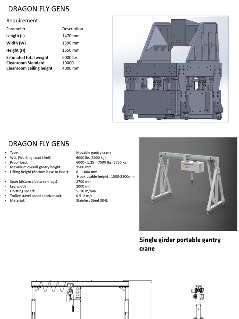 Dragon Fly Gen5 Movable Gantry Crane Specs | PDF