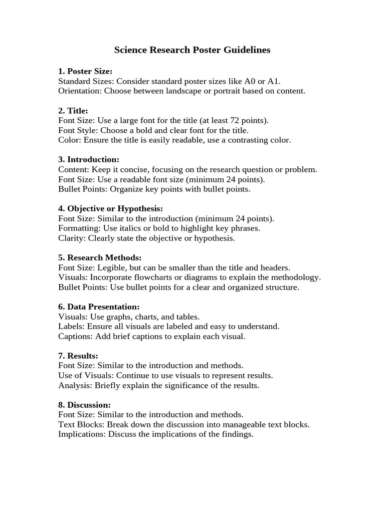 Science Research Poster Creation Guide | PDF