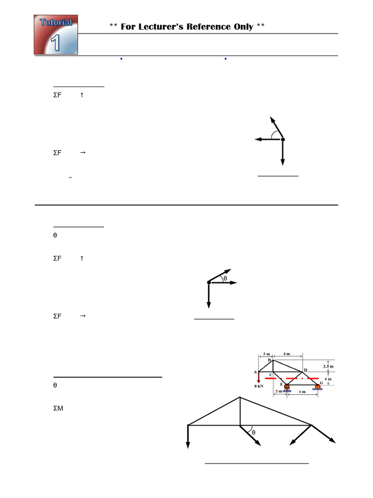 Tut 1 Truss Soln | PDF | Structural Engineering