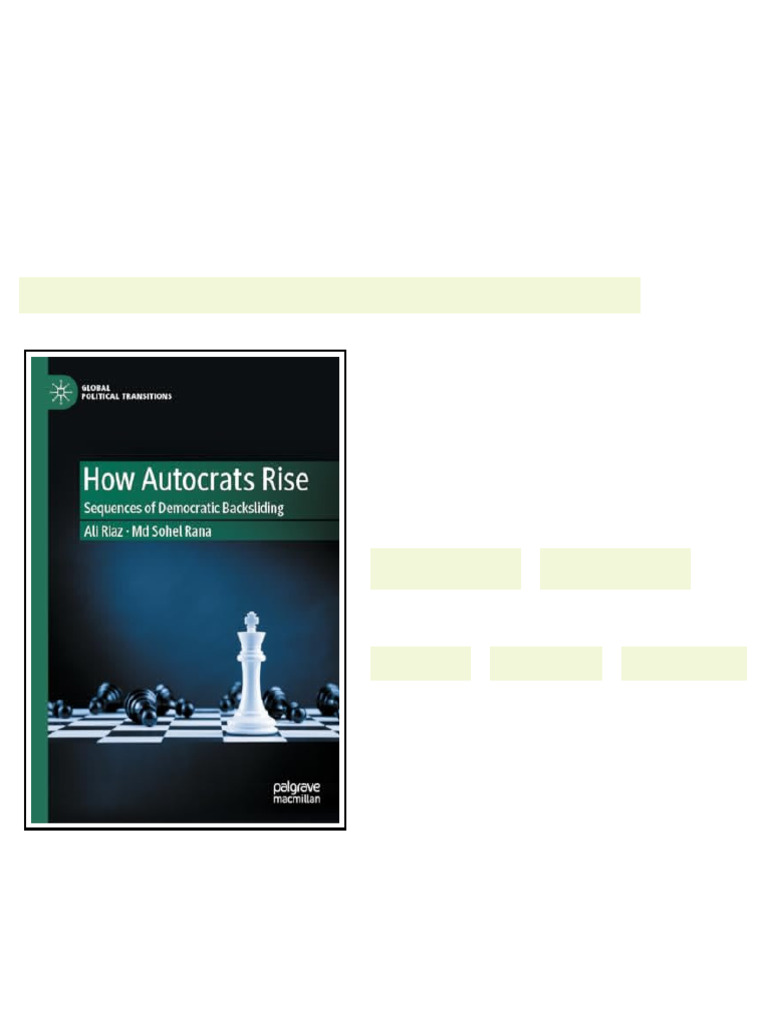 How Autocrats Rise Sequences of Democratic Backsliding 1st Edition Ali ...