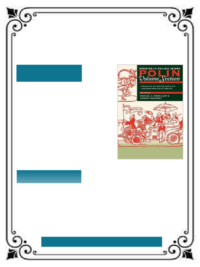 Polin Studies in Polish Jewry Volume 16 Focusing on Jewish Popular ...